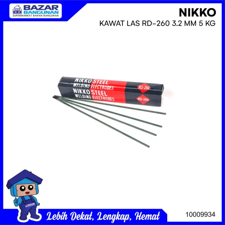 KAWAT LAS LISTRIK WELDING ELECTRODES NIKKO STEEL RD 260 RD260 3.2 MM ...