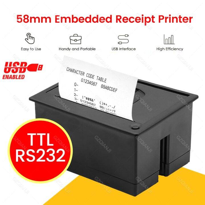 Mini 58mm Panel Embedded Thermal Printer W Interface Usb Rs232 Ttl Esc