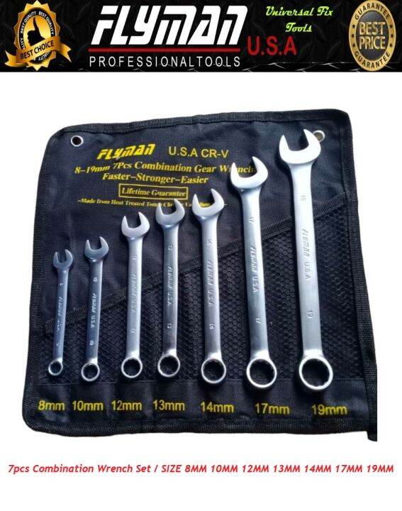 7pcs Combination Wrench Set (Original Flyman U.S.A.) Heavy Duty | Lazada PH