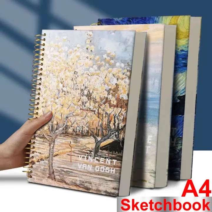 A4 Van Gogh Spiral Sketchbook Big Thick Paper Notebook Drawing Notebook ...