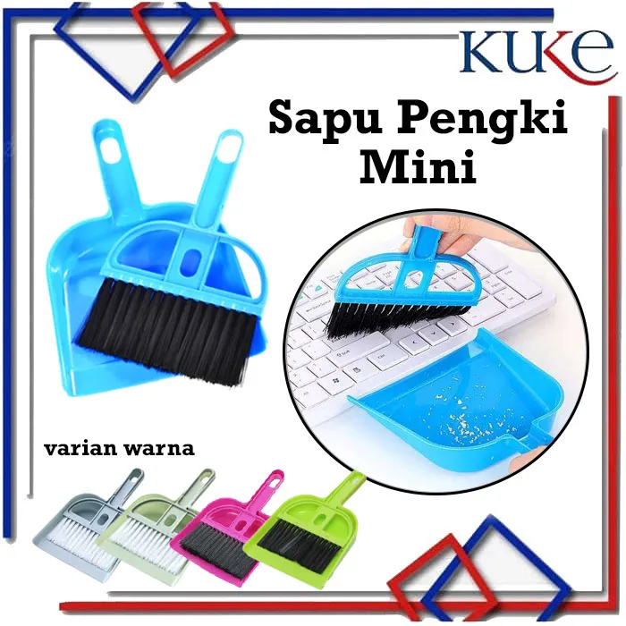 KUKE Mini Brush Sapu Mini + Serok / Sapu Mobil / Sapu Keyboard / Sapu ...