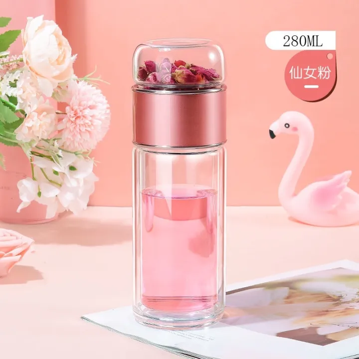 Double WallBottle (280ml 350ml)WallBottleWallFlower tea cup | Lazada PH