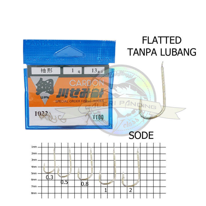 Kail Pancing Kawasemi Hook Carbon 1022 Sode Flatted Ukuran Kecil ...
