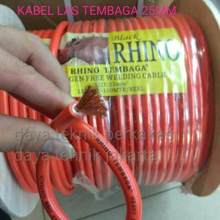 kabel las ful tembaga 25mm rhino tembaga / welding cable tembaga 25mm ...