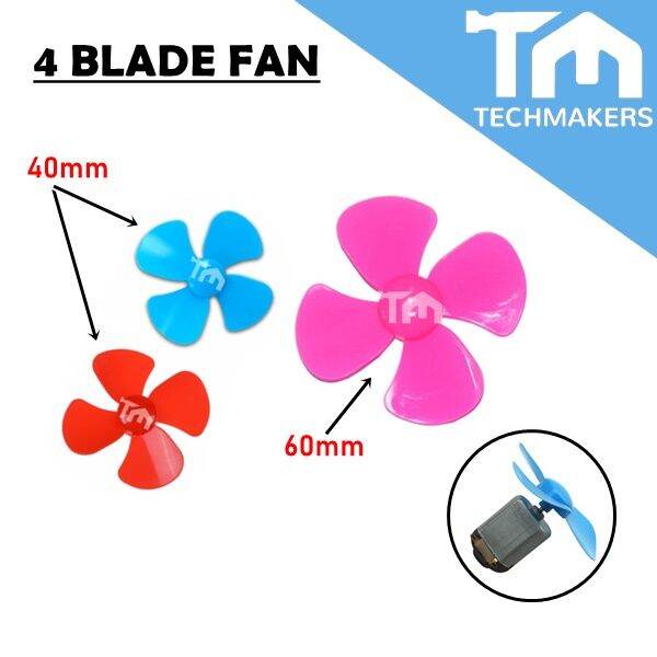 4-Blades Fan Blade 40/60mm Motor Propeller for 130 DC Motor Blue/Red ...