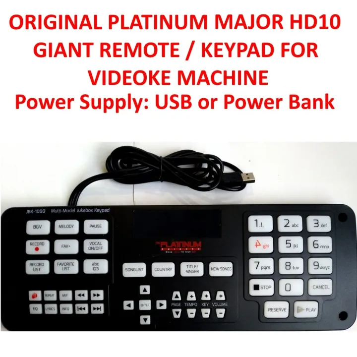 Original Platinum Jukebox Keypad for Platinum Major HD10 Hard Disk ...