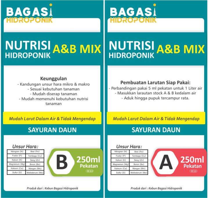 Nutrisi PUPUK AB MIX LARUTAN KONSENTRAT 250 ML | Lazada Indonesia