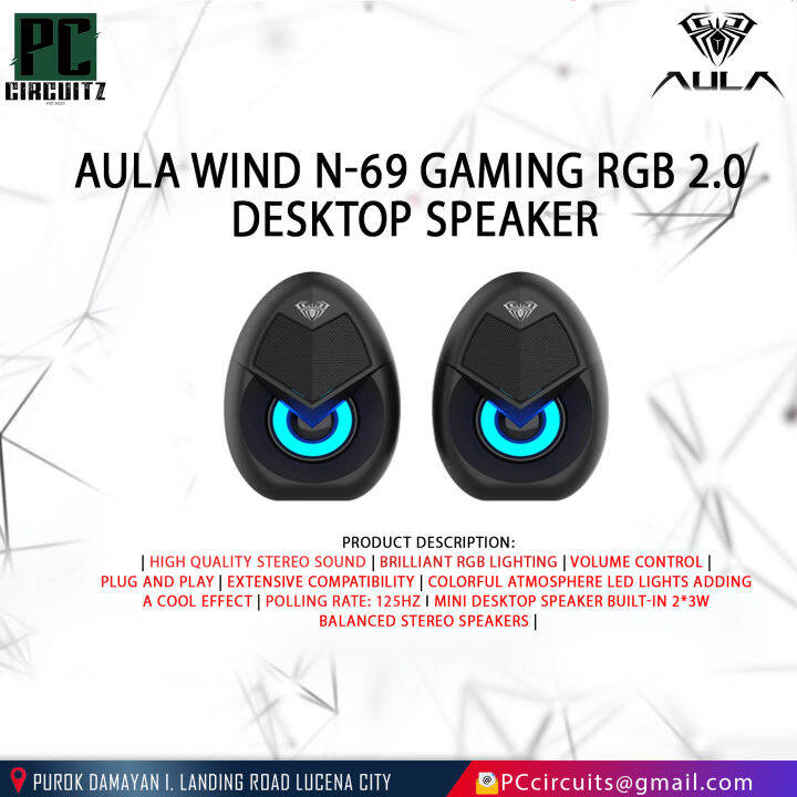 AULA Wind N-69 Gaming RGB 2.0 Desktop Speaker | Lazada PH