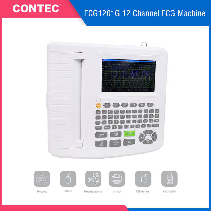CONTEC ECG1201G Portable Electrocardiograph Interpretation 12 channel ...