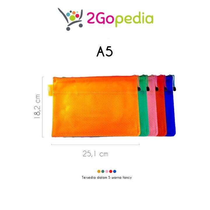 Pocket File/ Map Zipper Resleting 9001 Ukuran A5 Big Grosir Murah Atk ...