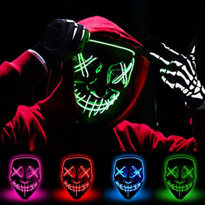 Bravego Halloween LED Mask Party Glowing Ghost Mask Festival Decor ...