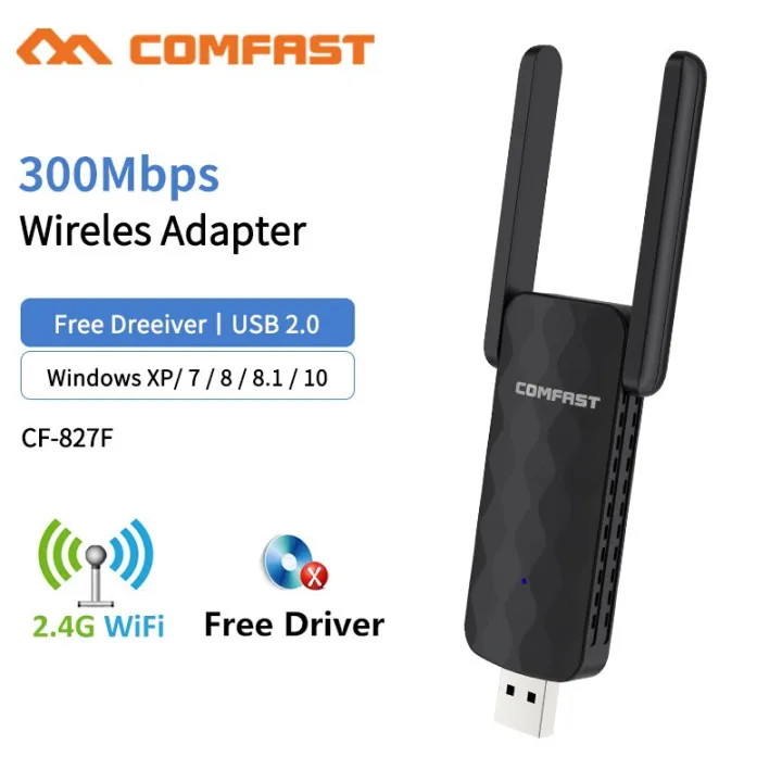 Free Driver 300Mbps Wi-Fi Adapter For PC USB Ethernet WiFi Dongle 2.4G ...