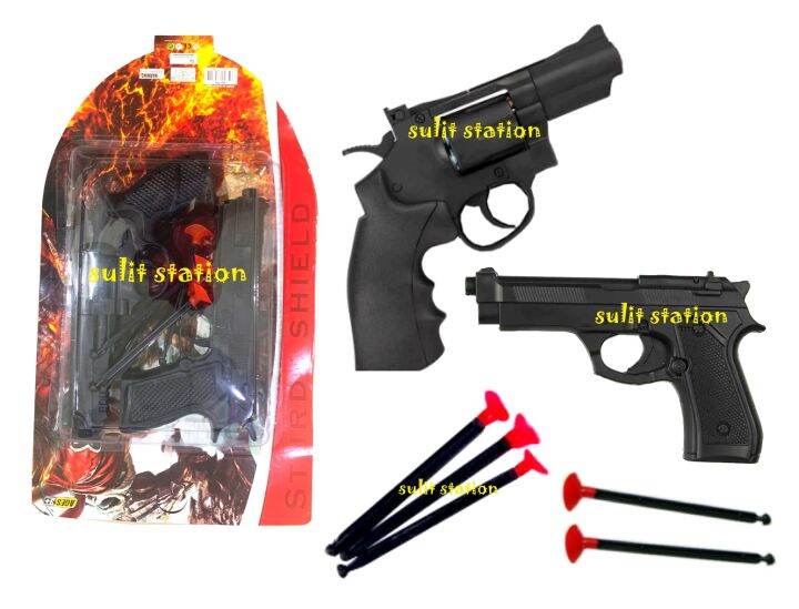 2pcs POLICE TOY GUN with SUCTION BULLETs REVOLVER STRIKER PRETEND PLAY ...
