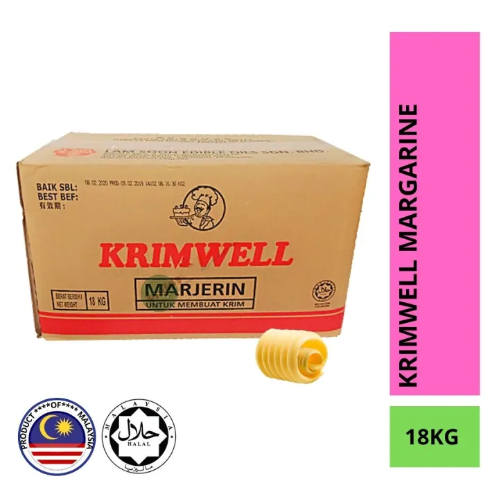 READY STOCK KRIMWELL MARGARINE 18KG / MARJERIN / CARTON / HALAL | Lazada