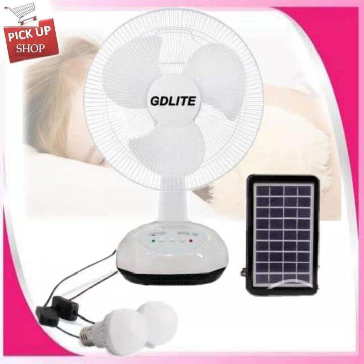 GDLITE Rechargeable fan with solar panel GD-8019 | Lazada PH