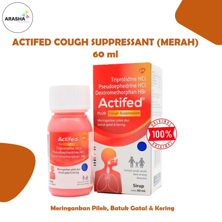 ACTIFED COUGH MERAH 60 ML Obat Batuk Kering/Bersin Bersin/Pilek/Flu ...