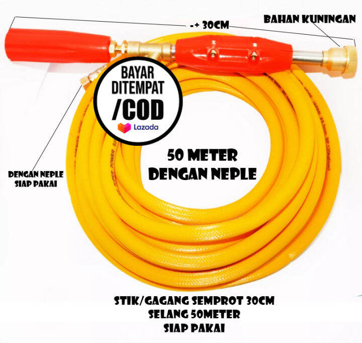 Paket Moswell Selang Power Sprayer Sanchin 50 Meter Kuning Dan Stick ...