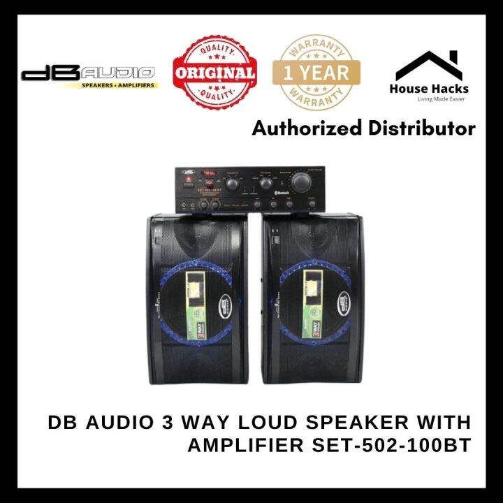 DB Audio 3 Way Loud Speaker with Amplifier SET-502-100BT (House Hacks ...