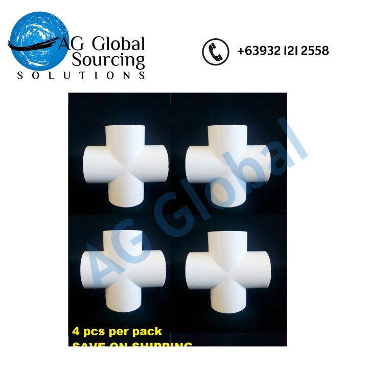 White pvc cross 1/2 inch (4 pcs per pack) | Lazada PH
