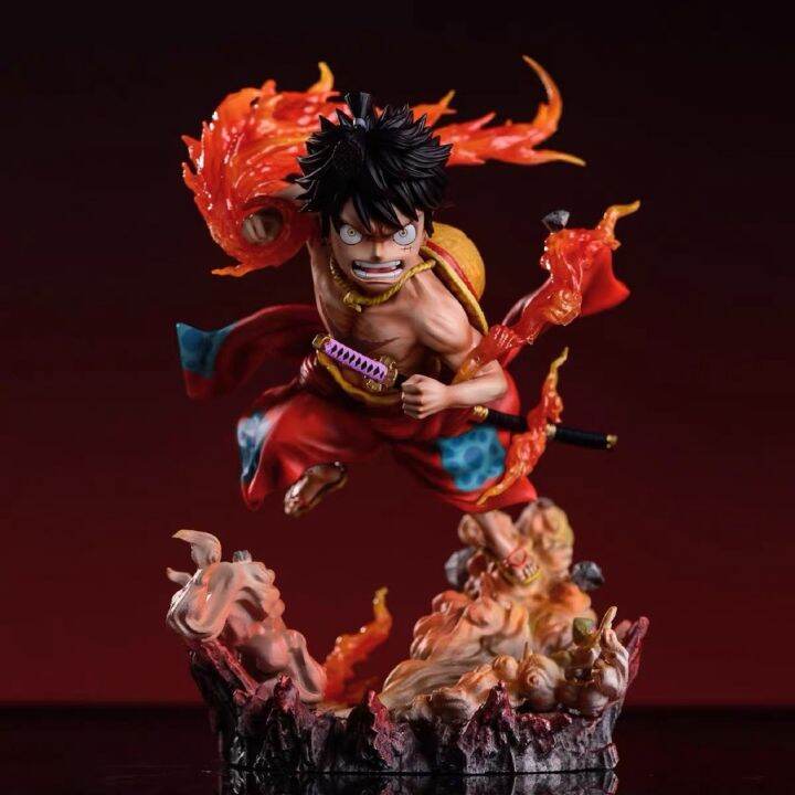 one piece action figure Fire Fist Luffy Q Version 12cm Scene Figure ...