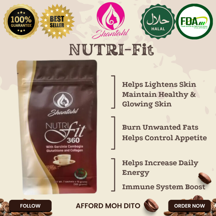 Shantahl Nutrifit 360 Slimming and Whitening Coffee Garcinia Cambogia, Glutathione, Collagen, L ...