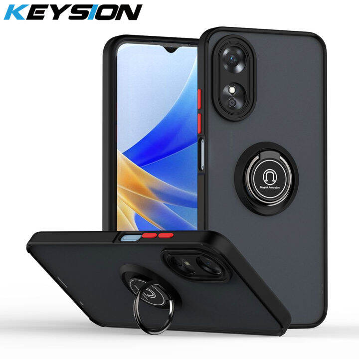 KEYSION Fashion Matte Case for OPPO A17 4G Transparent Soft Silicone+PC ...