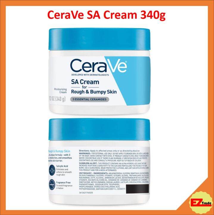CeraVe SA Cream, Renewing Salicylic Acid Body Cream for Rough and Bumpy ...