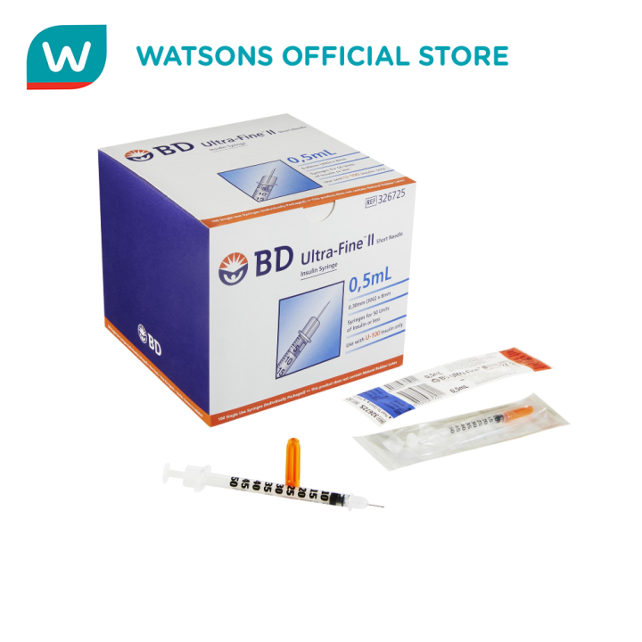 BD Ultra-Fine II Short Needle Insulin Syringe G30 0.5cc 1 Syringe ...