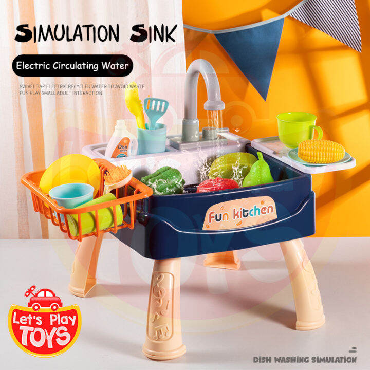Ready Stock Kids Kitchen Dish Washing Sink Pretend Play Set simulation ...