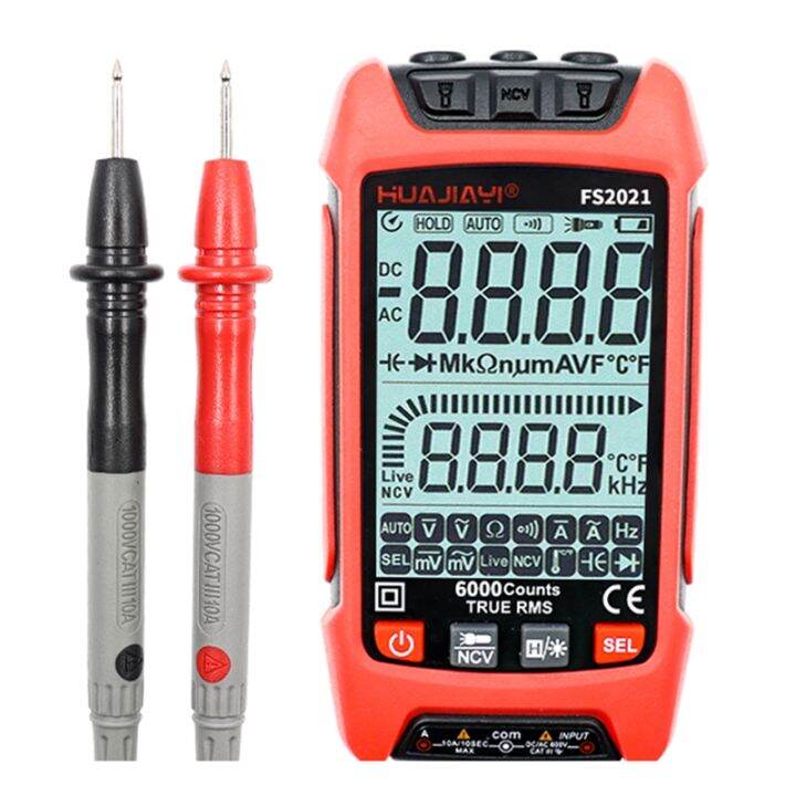 HUAJIAYI Auto Range Digital Multimeter 9999 Counts TRMS AC DC Voltmeter ...