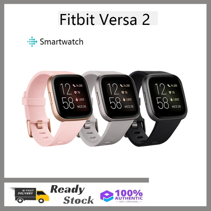 Fitbit Versa 2 Health and Fitness Smartwatch Heart Rate/Music/Alexa ...