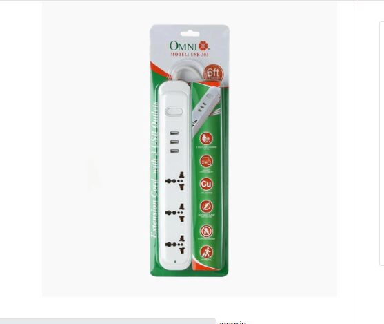 Omni 3-gang Extension Cord with 3 USB Outlets | Lazada PH