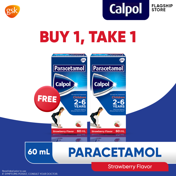 Calpol (Paracetamol) for Kids 2-6 Years Strawberry Flavor for Fever and ...