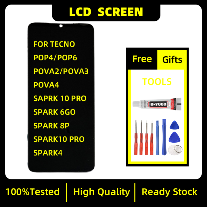 For TENCO POP 4/6 POVA 2/3/4 SPARK 4/6 GO/8P/10 PRO Screen Replacement ...