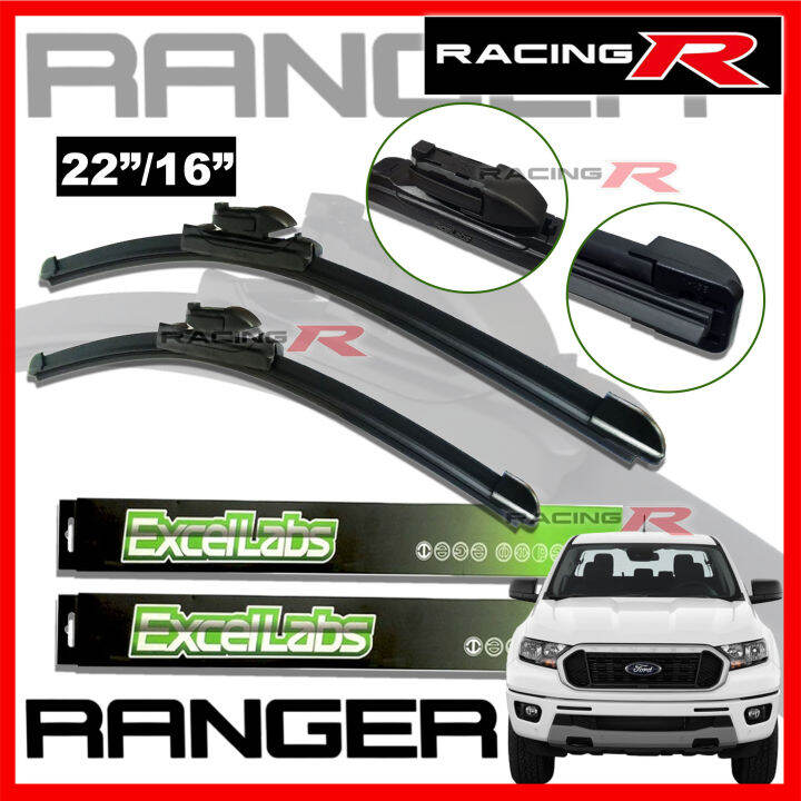 FORD RANGER / RAPTOR 2PCS EXCELLABS Front Wiper Blade All Season Banana ...