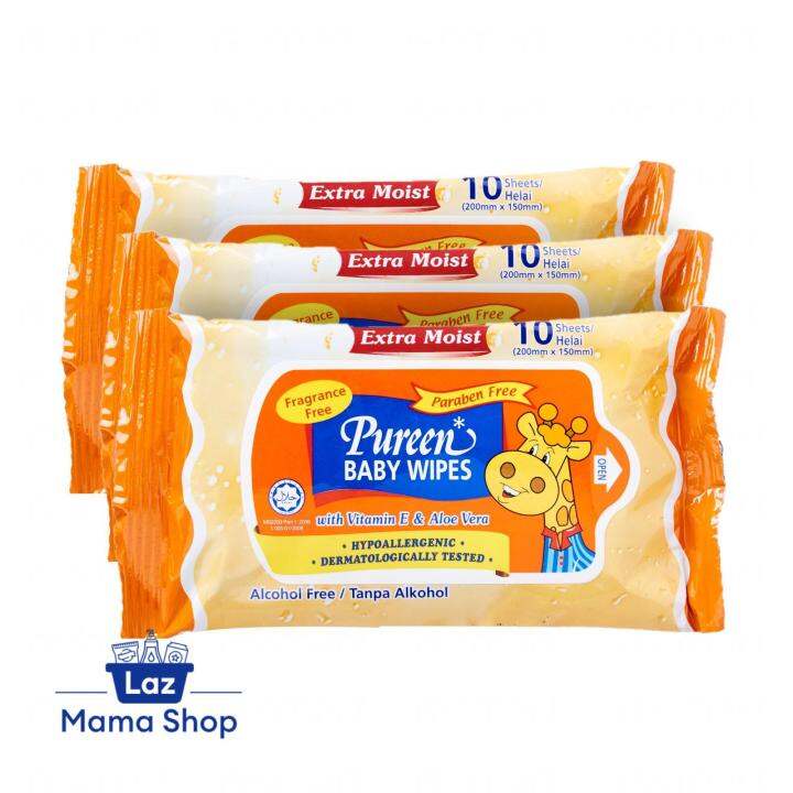 Pureen Baby Tissue Wipes Fragrance Free 3X10's (Laz Mama Shop) | Lazada ...