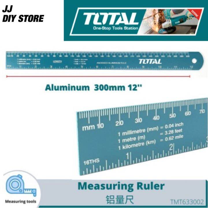 TOTAL Measuring Ruler ( Aluminum ) 300mm 12'' - TMT633002 | Lazada