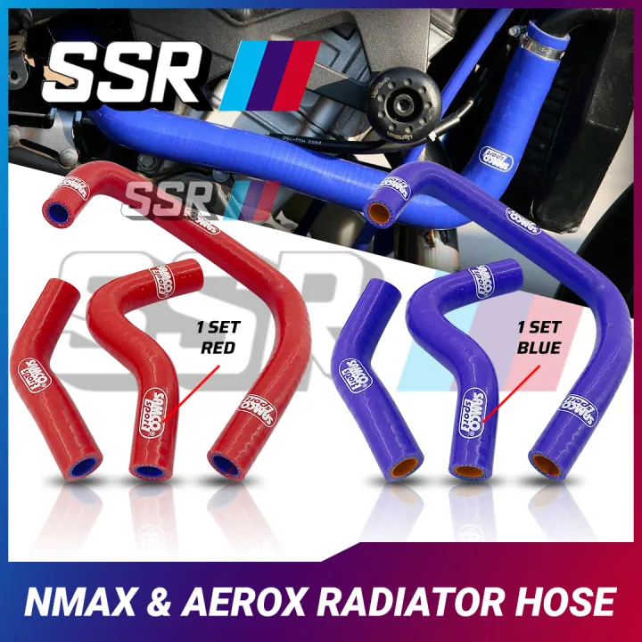 Samco Sport Radiator Hose Set For Yamaha Nmax and Yamaha Aerox Red and ...
