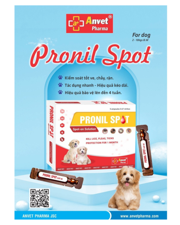 Nhỏ giọt trị ve, rận, bọ chét trên chó - Pronil Spot hôp 5 tuýp | Lazada.vn