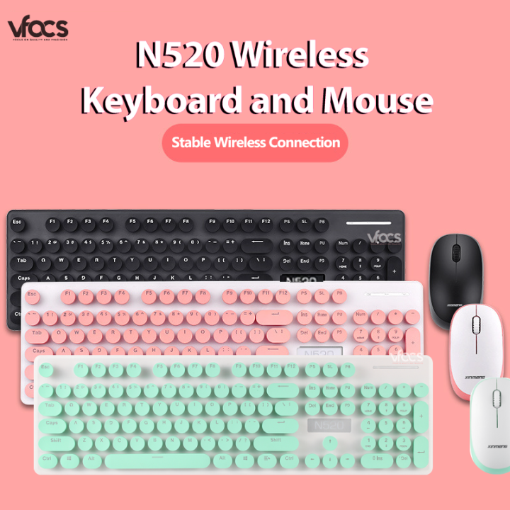 N520 Wireless Keyboard and Mouse Combo Ergonomic Full-Sized with ...