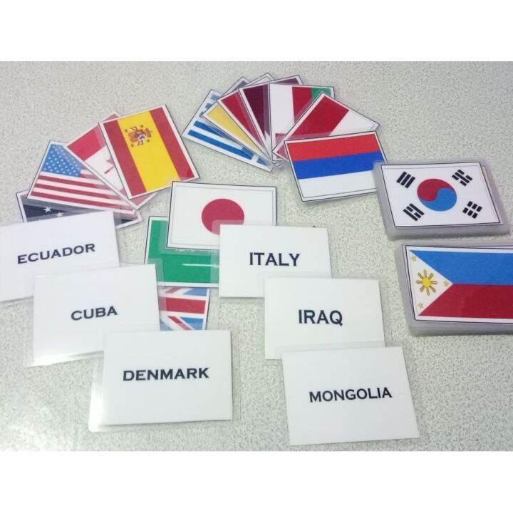 WORLD FLAG flash card / drill cards COUNTRY CAPITAL at the back ...