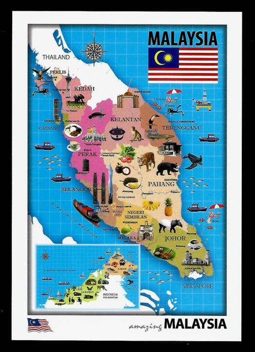 Malaysia Postcard - Map | Lazada