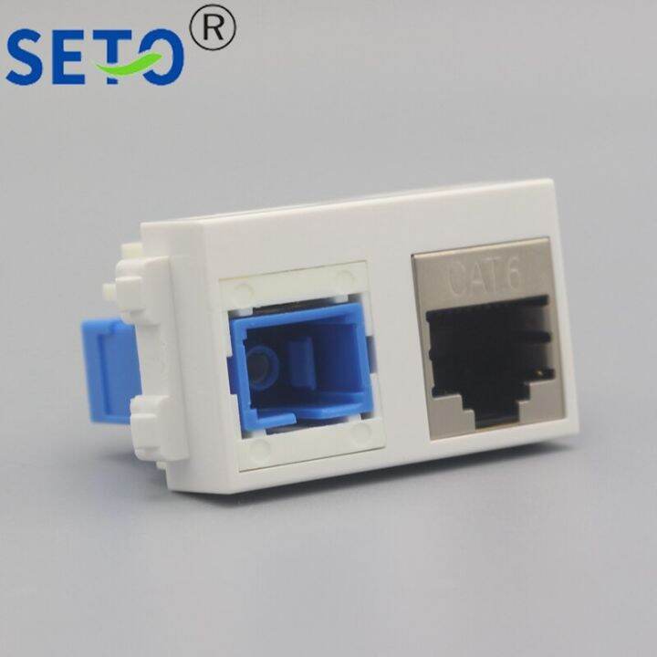 SeTo Gigabit Shield RJ45 Cat6 Network Lan Module + Fiber Optic SC ...