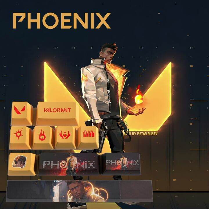 【CW】 Valorant keycaps phoenix Profile 10keys PBT dye sub | Lazada.co.th