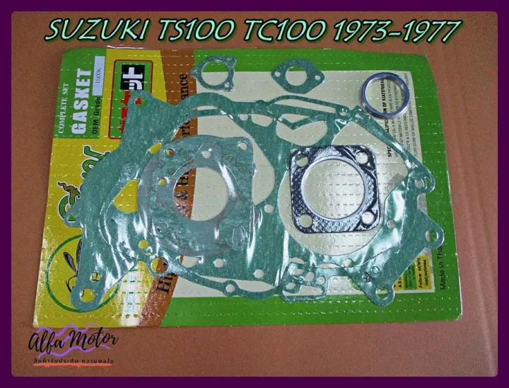 SUZUKI TS100 TC100 year 1973-1977 ENGINE GASKET COMPLETE SET #ปะเก็น ...