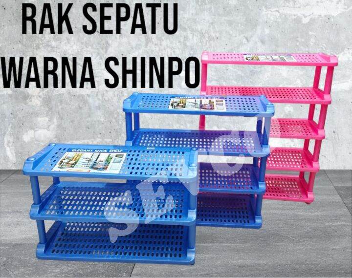 RAK SEPATU / TEMPAT SANDAL MIRING SHINPO SUSUN 3 SIP 839 S-3 | Lazada ...