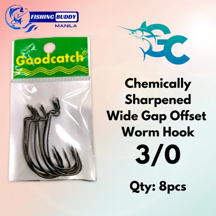 GC Chemically Sharpened Wide Gap Offset Worm Hook 3/0 | Lazada PH
