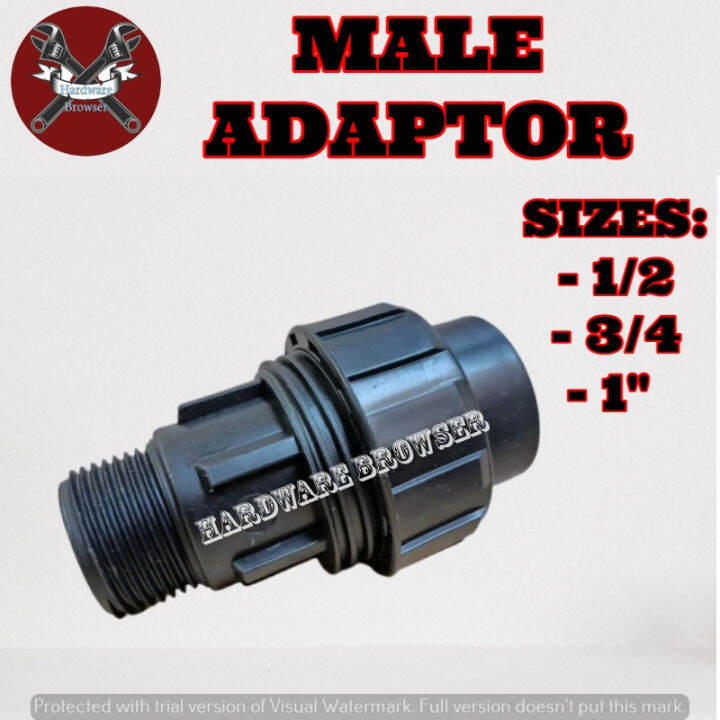 3802 1PCS MALE ADAPTOR (1/2, 3/4, & 1INCH) PE Fast Direct Head PVC ...