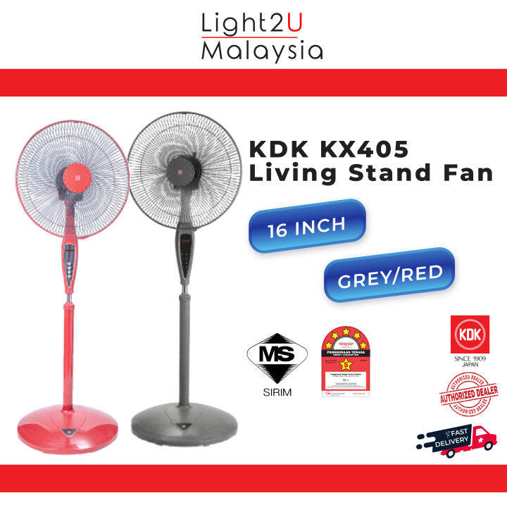 KDK KX405 40cm/16INCH STAND FAN/KIPAS BERDIRI 16INCH (GREY/RED) | Lazada