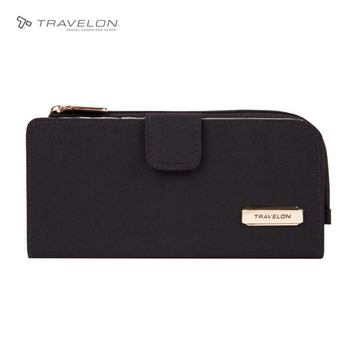 Travelon Anti-Theft RFID Protected Signature Zip Slim Wallets | Lazada PH